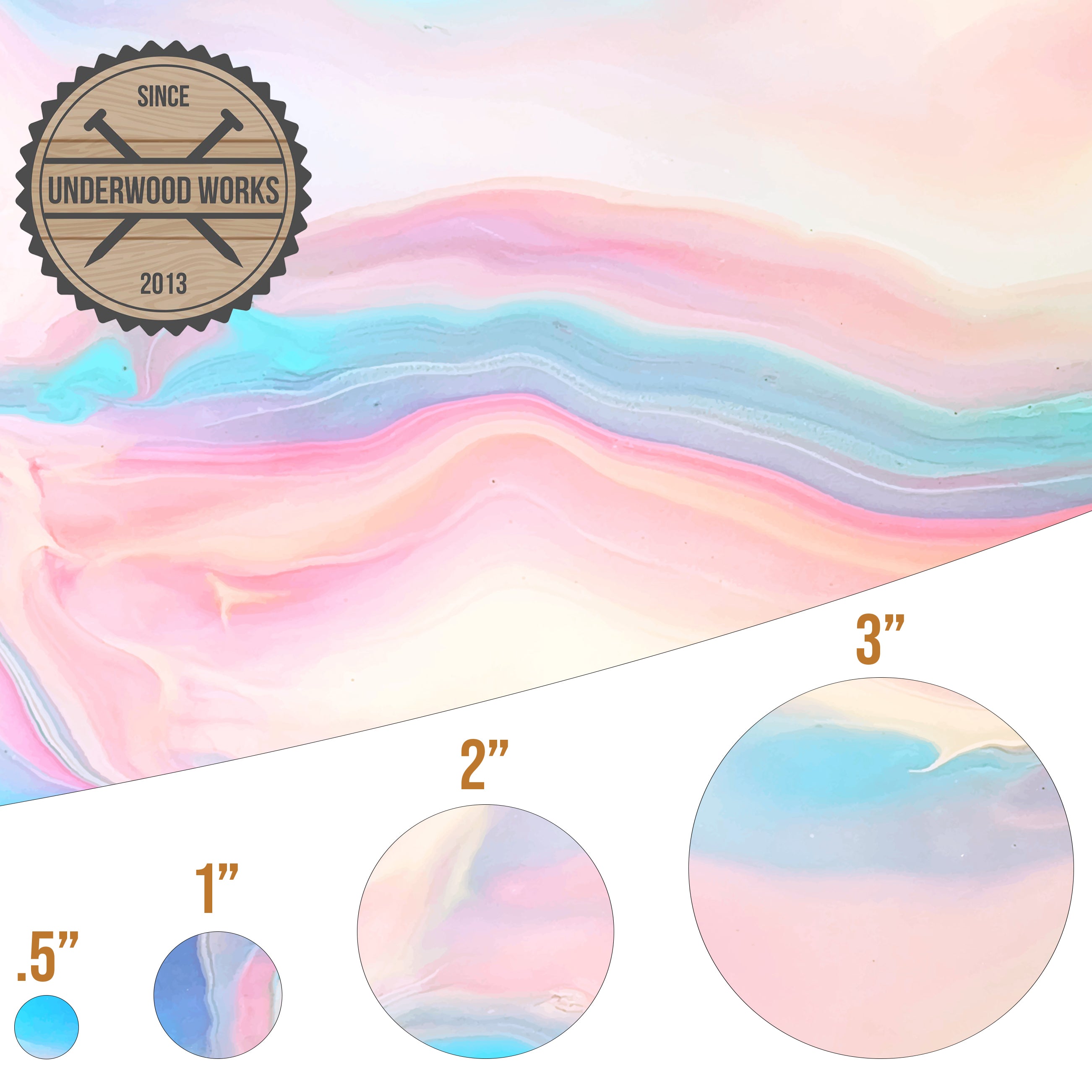 Pink & Blue Marble - UV Printed Pattern – Underwood Works